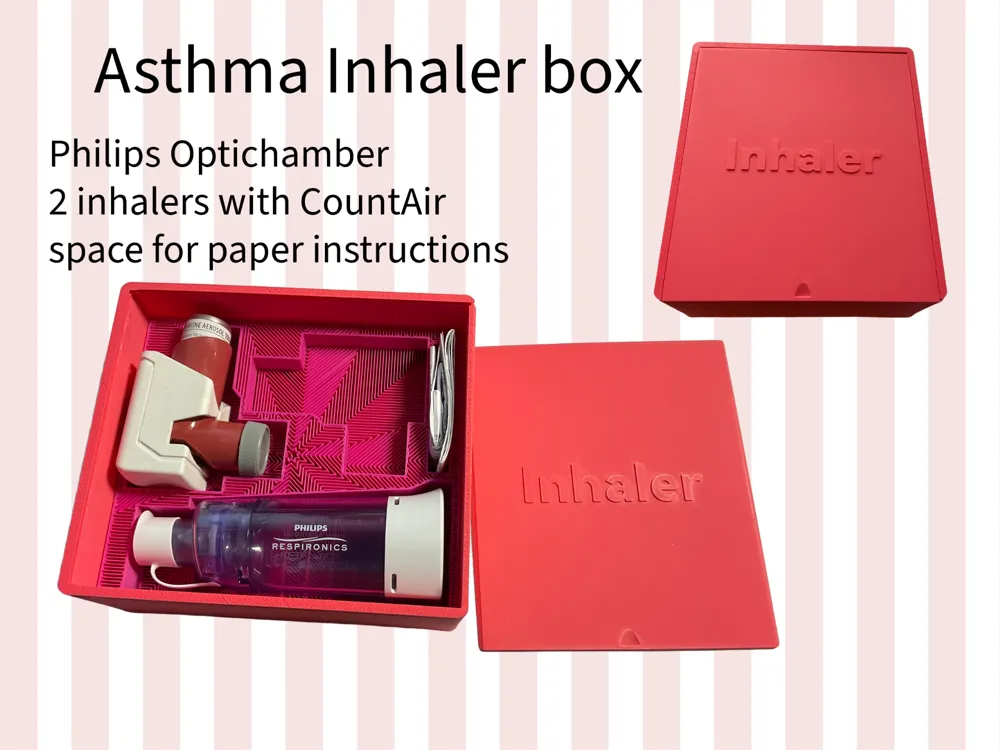 Asthma medication inhaler box by familieKP - MakerWorld