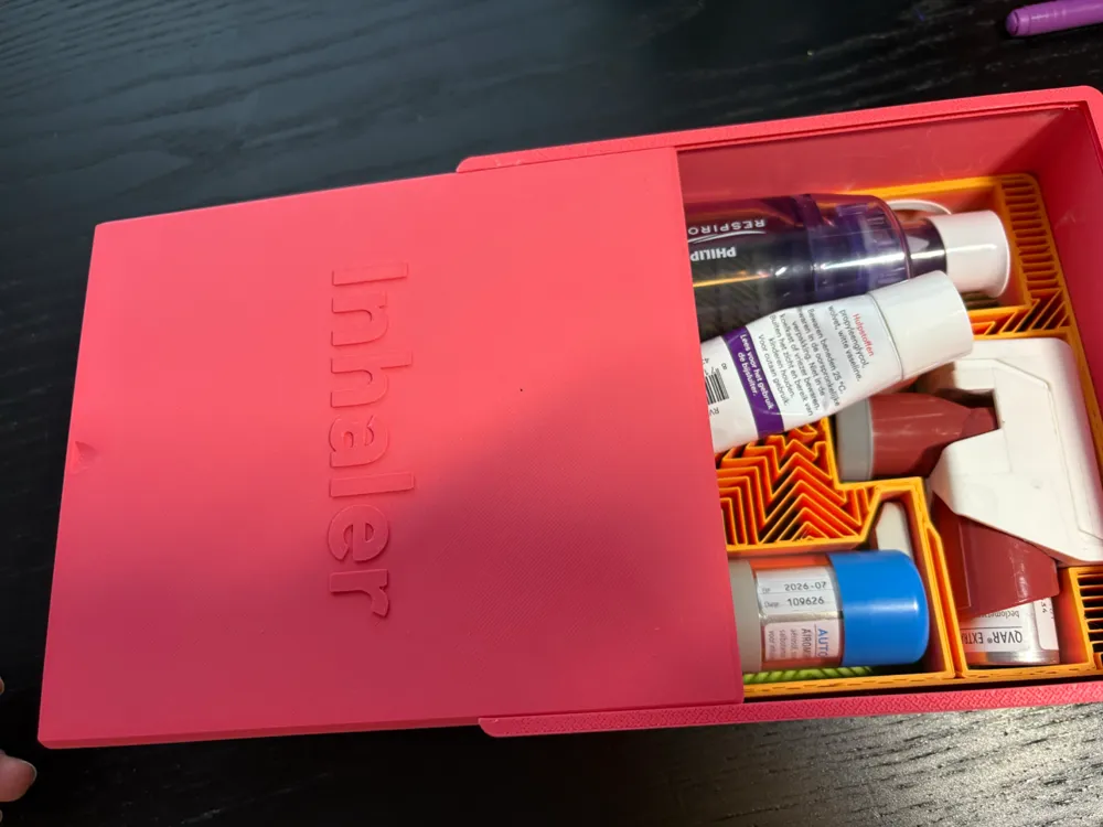 Asthma medication inhaler box by familieKP - MakerWorld