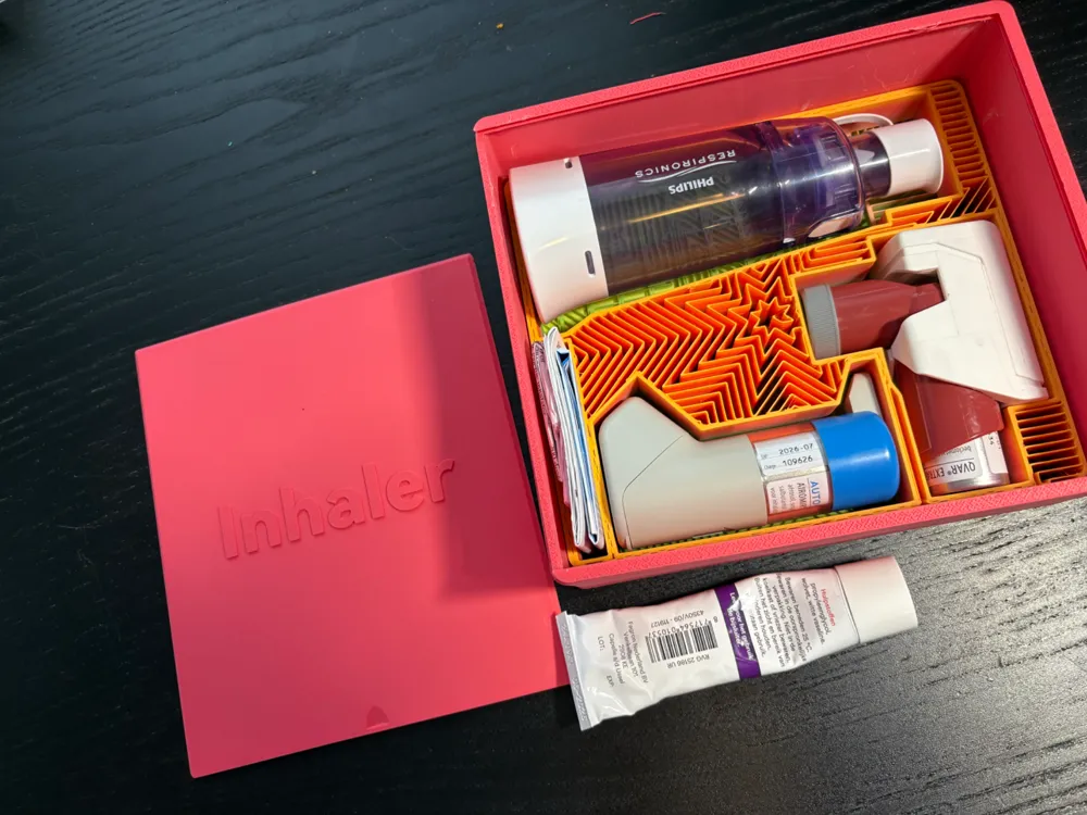 Asthma medication inhaler box by familieKP - MakerWorld