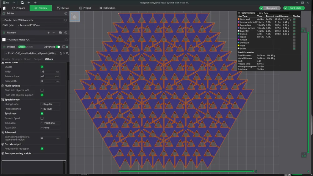 Vase Mode Fractal Pyramid | Hexagonal Honeycomb by Endless Design Lab 🌀 - MakerWorld