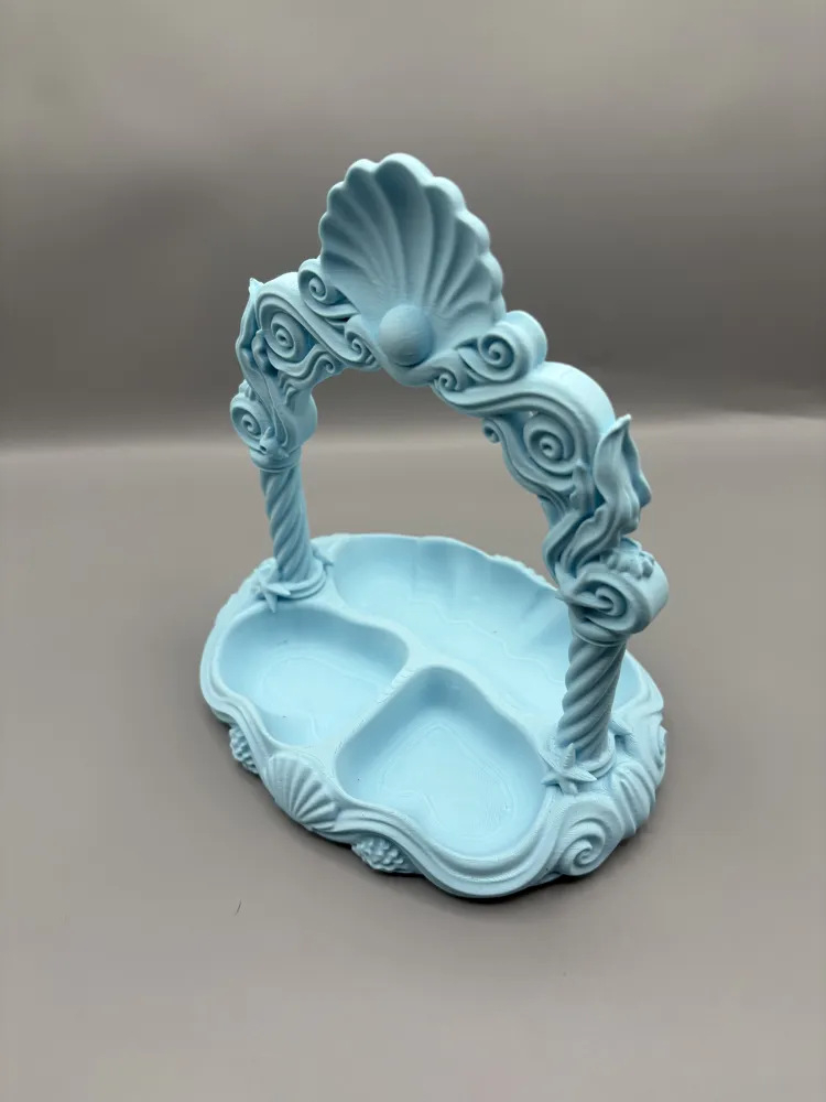 Seashell Arch Jewelry Stand & Catch-all Tray - Free 3D Print Model ...