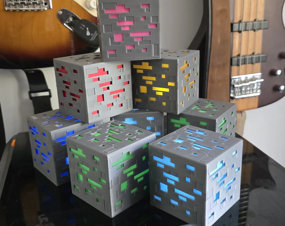 MINECRAFT ORE TEA LIGHT BOX - Free 3D Print Model - MakerWorld
