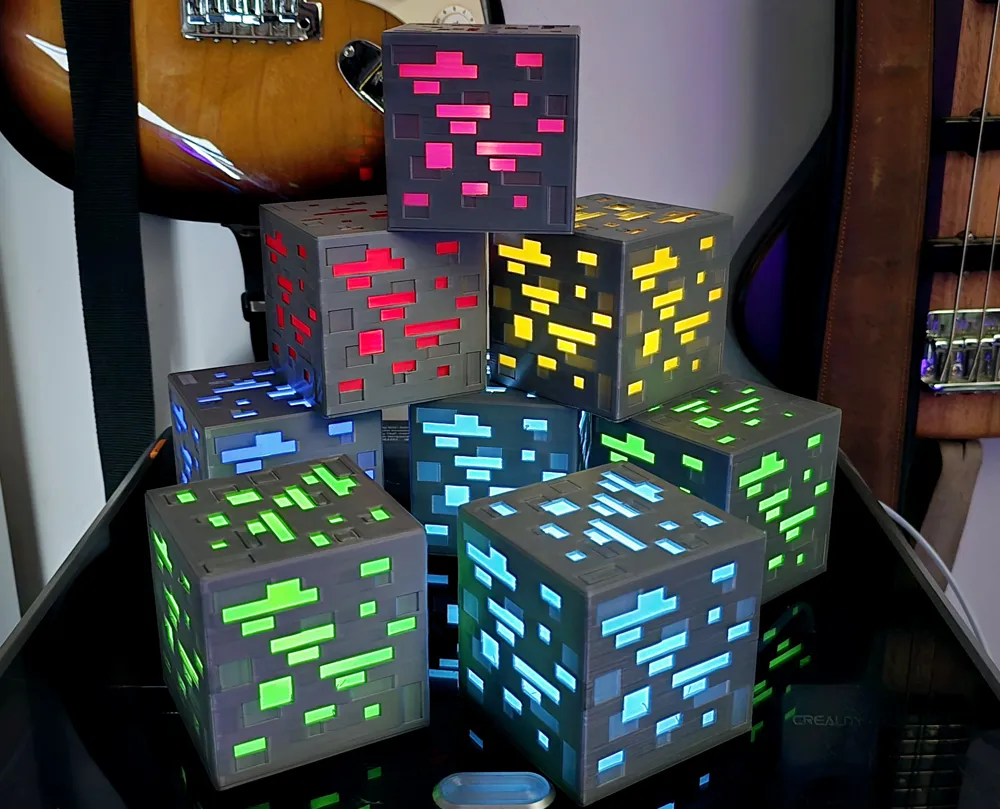 MINECRAFT ORE TEA LIGHT BOX - Free 3D Print Model - MakerWorld