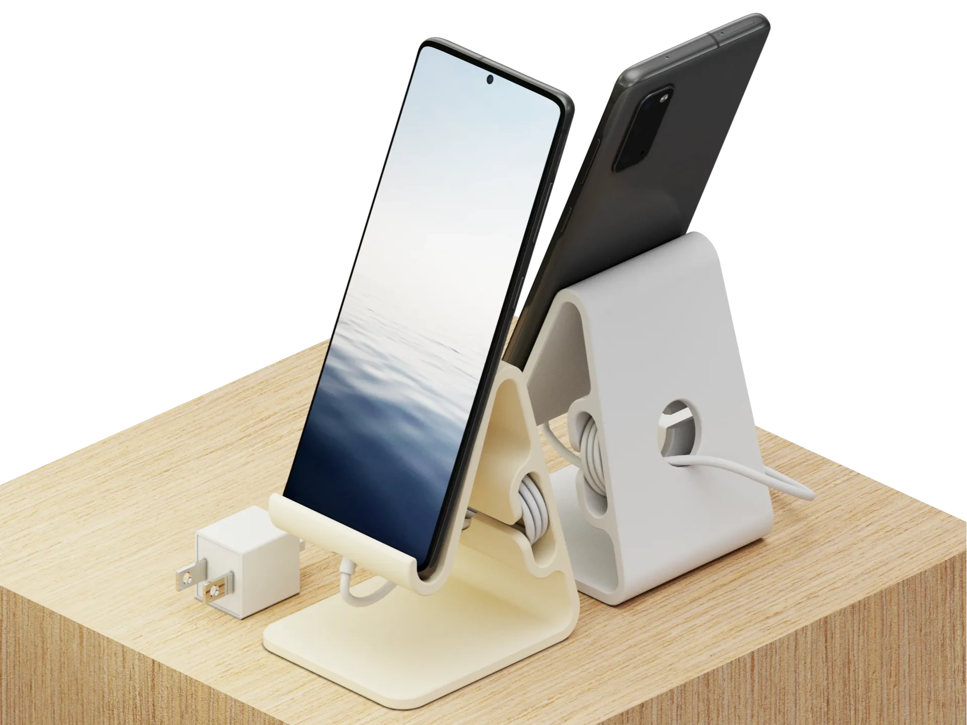Minimalist Phone Stand with Cable Organizer by KTX992 - MakerWorld