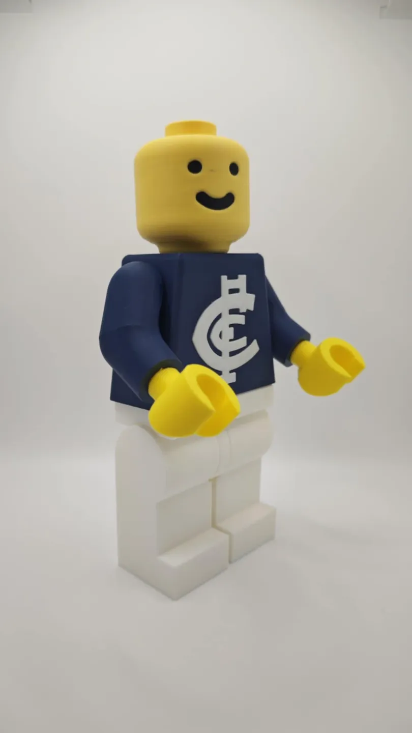 AFL Brick Man - Carlton Blues (500%) - Free 3D Print Model - MakerWorld