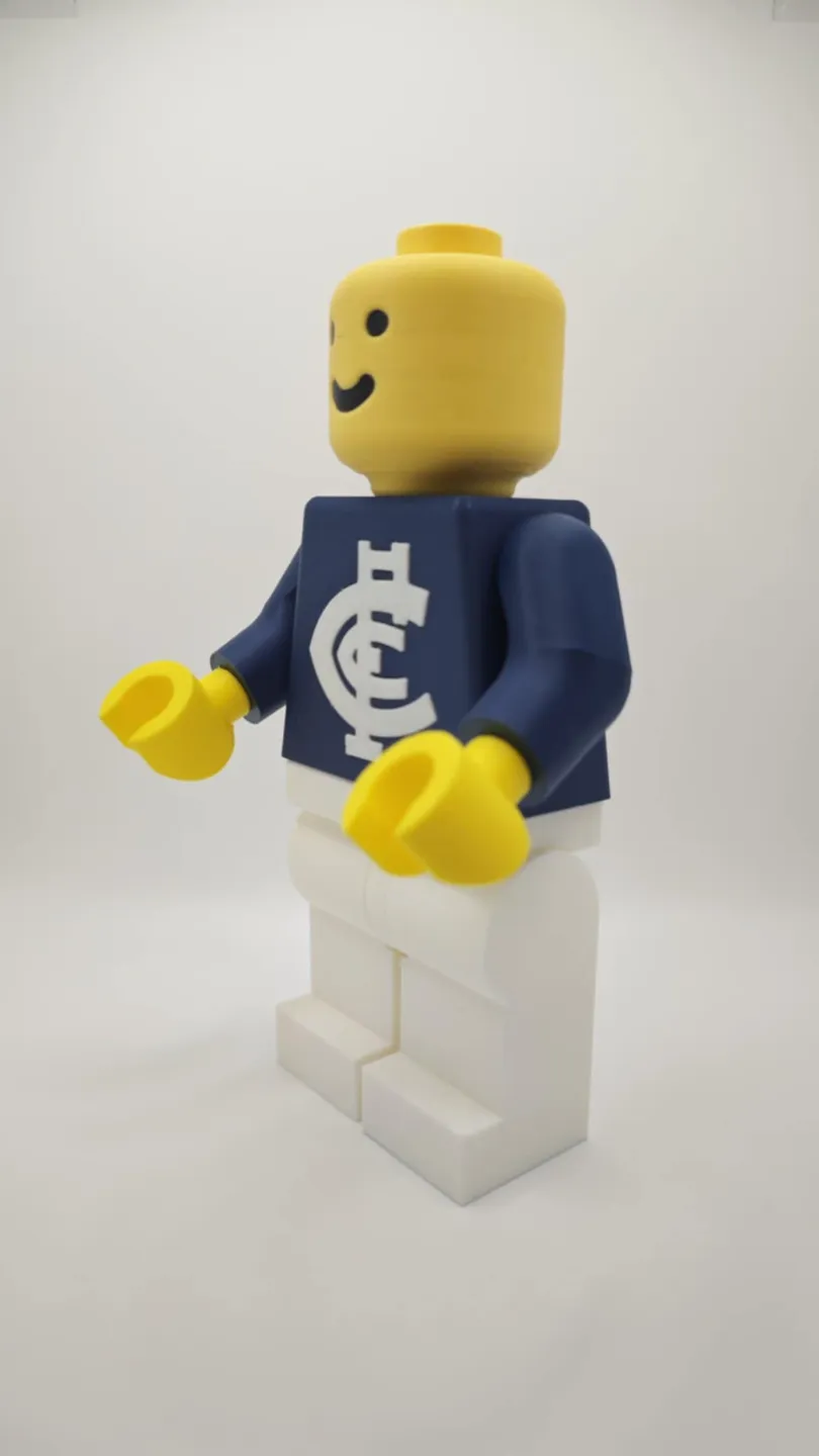 AFL Brick Man - Carlton Blues (500%) - Free 3D Print Model - MakerWorld