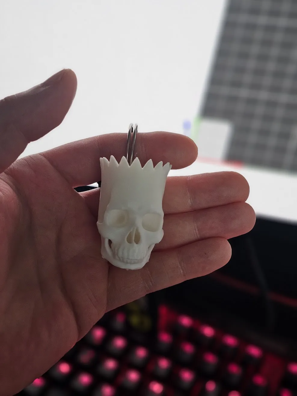 Bart Simpson skull keychain by El1as MakerWorld: Download Free 3D Models