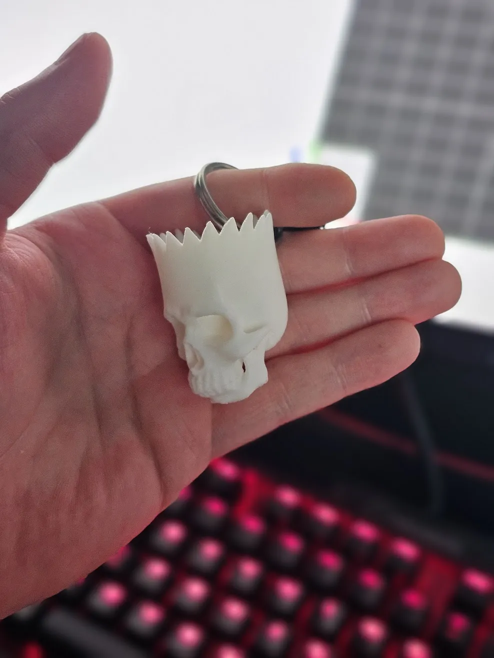 Bart Simpson skull keychain by El1as MakerWorld: Download Free 3D Models