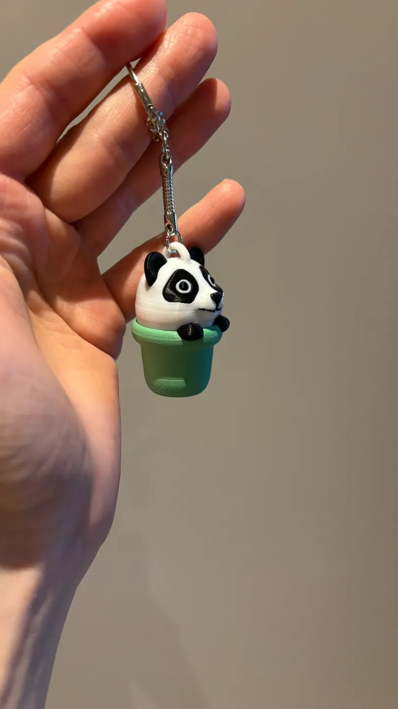 Adorable Panda in a Pot Keychain by Ginger White Prod. - MakerWorld