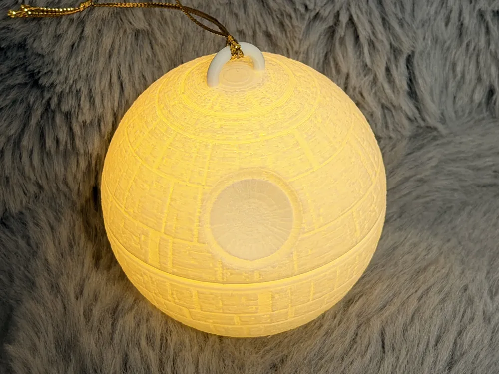 Death Star Light Up Christmas Tree Bauble - Free 3D Print Model ...