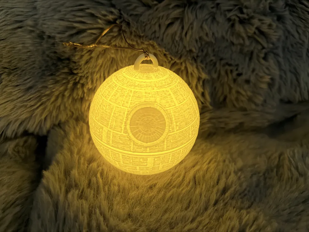 Death Star Light Up Christmas Tree Bauble - Free 3D Print Model ...