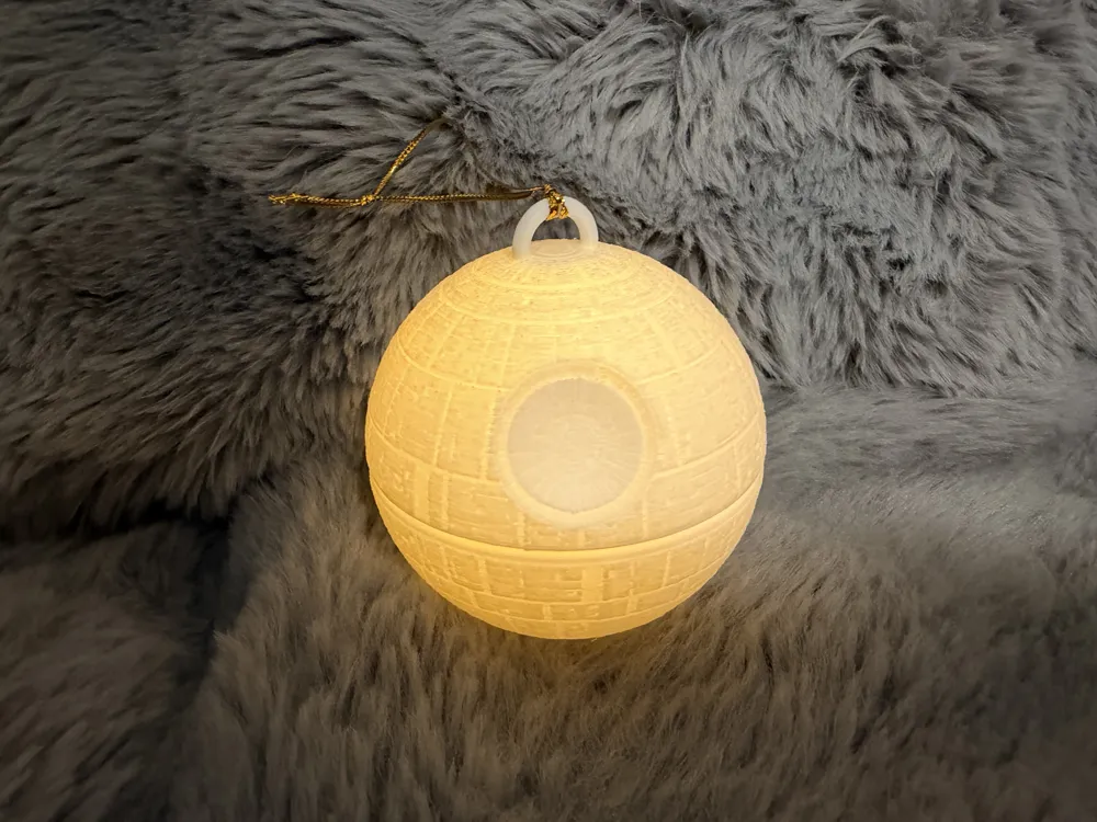 Death Star Light Up Christmas Tree Bauble - Free 3D Print Model ...
