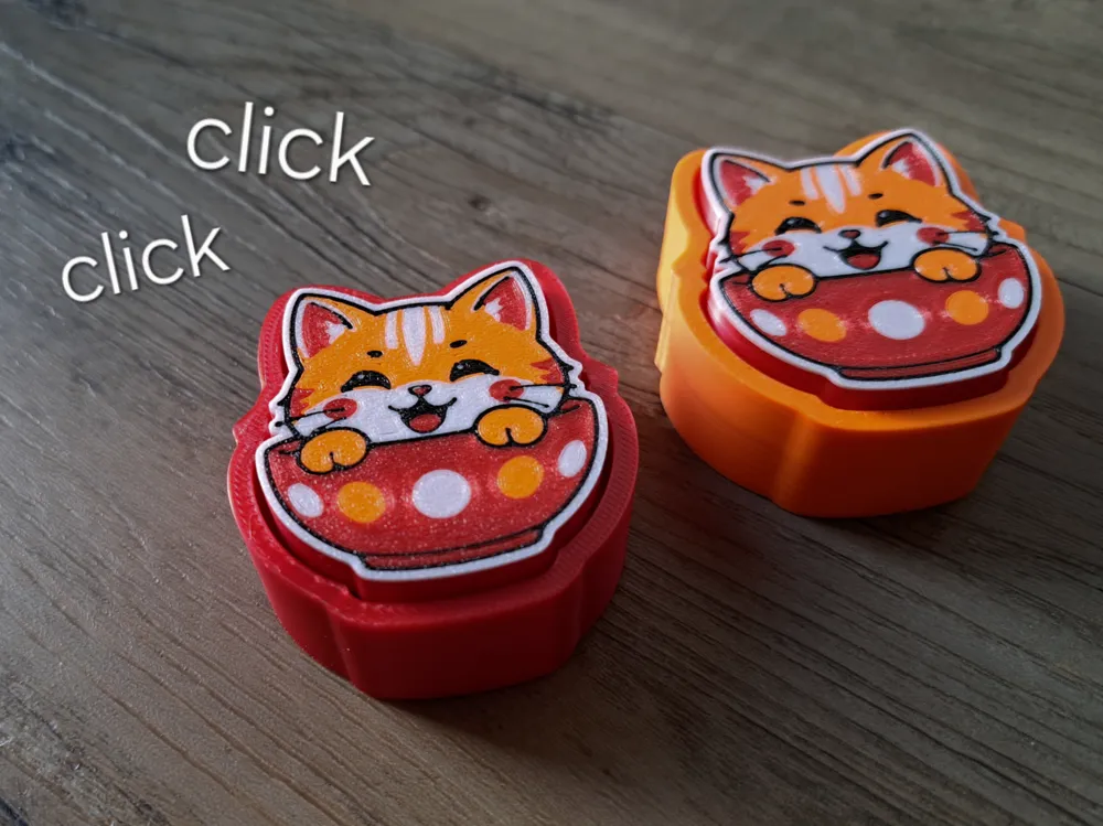 Kitten cat in cup fidget clicker - keyboard switch - Free 3D Print ...