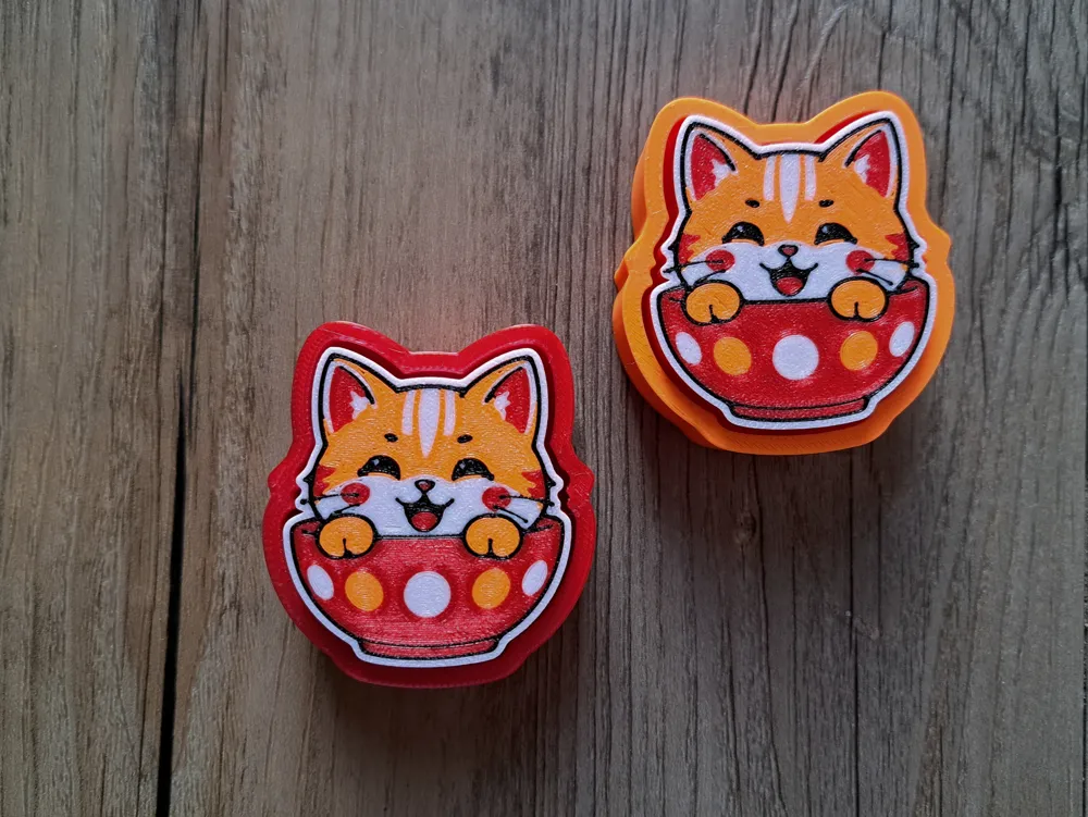 Kitten cat in cup fidget clicker - keyboard switch - Free 3D Print ...