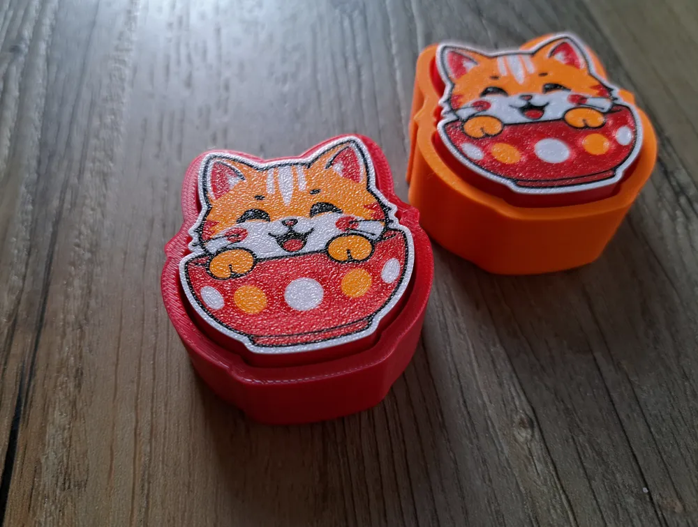 Kitten cat in cup fidget clicker - keyboard switch - Free 3D Print ...