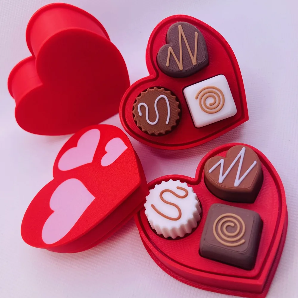 Valentines Box of Chocolates Clicker Fidget - Free 3D Print Model ...