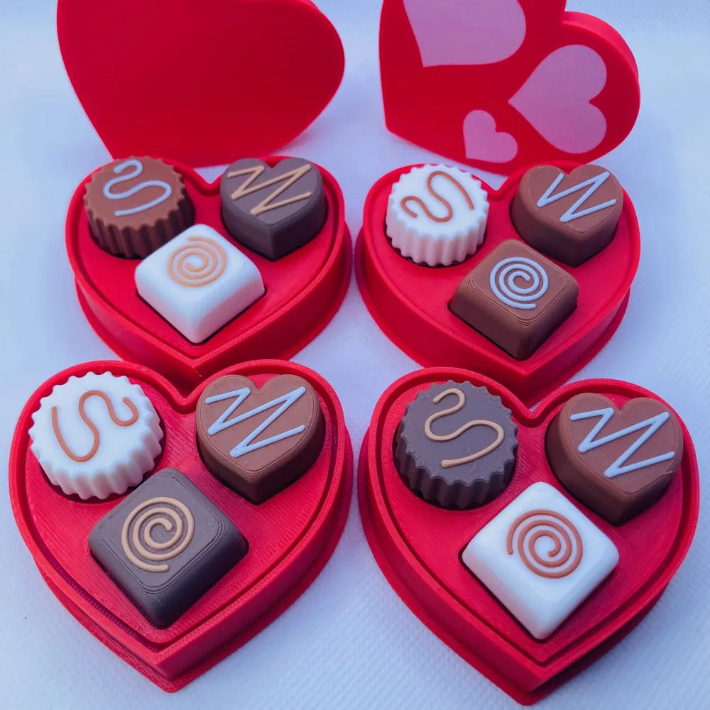 Valentines Box of Chocolates Clicker Fidget - Free 3D Print Model ...