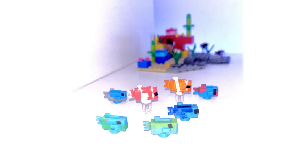 Brick MINECRAFT tropical fish (small) - Free 3D Print Model - MakerWorld