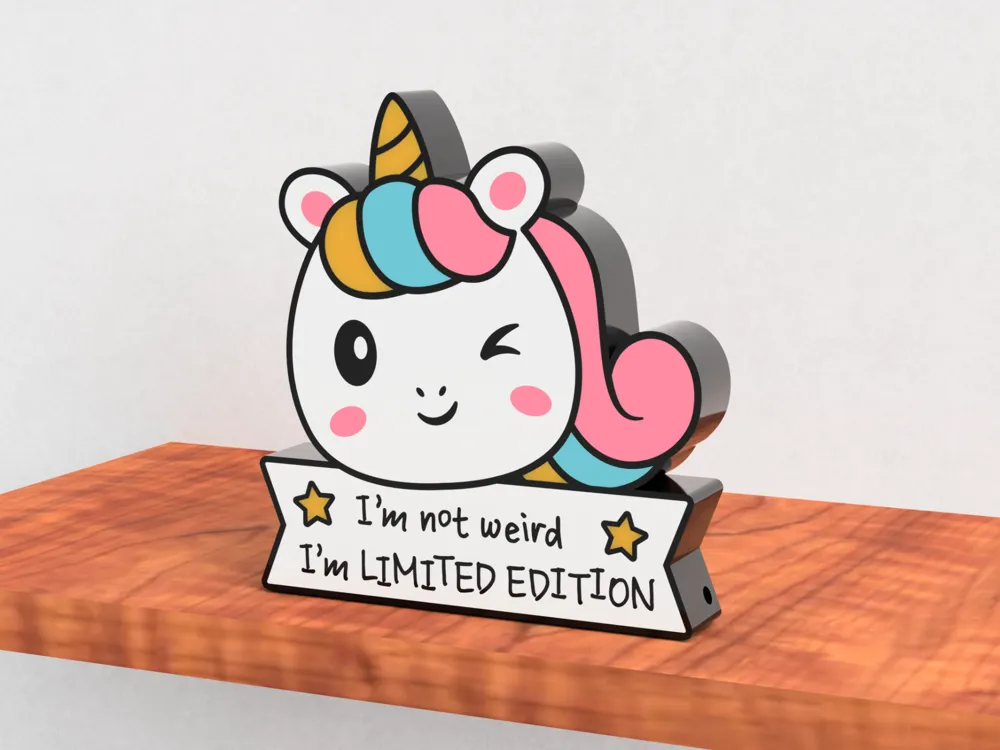 Cute Unicorn Lightbox / Frame by Valeria Momo - MakerWorld