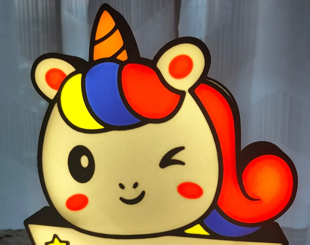 Cute Unicorn Lightbox / Frame by Valeria Momo & Mattia MakerWorld ...