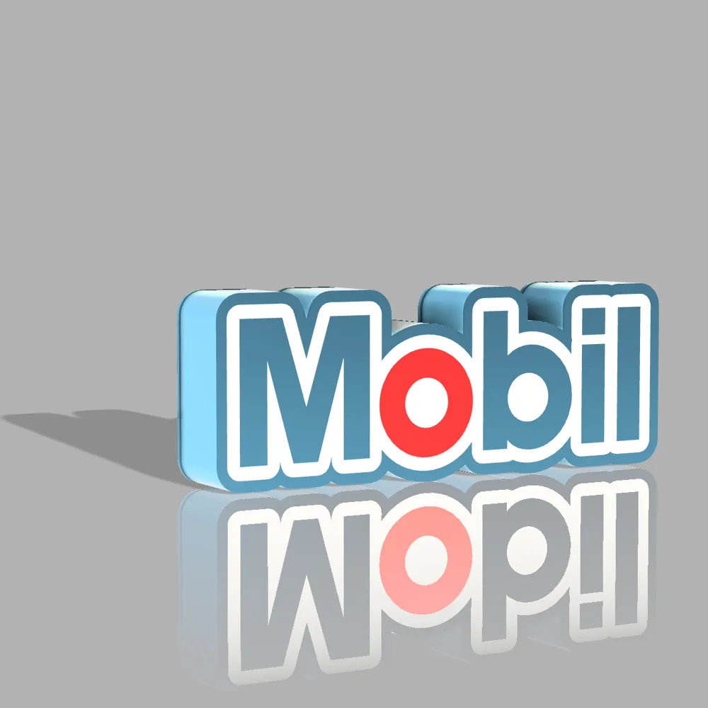 Mobil Logo Light Box by ZUPA 3D - MakerWorld