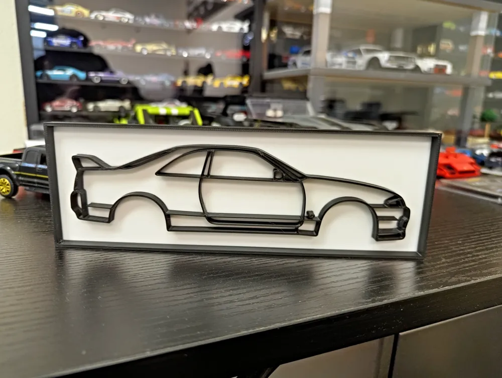 Nissan Skyline GT-R R33 Line Art Display by riverbed - MakerWorld