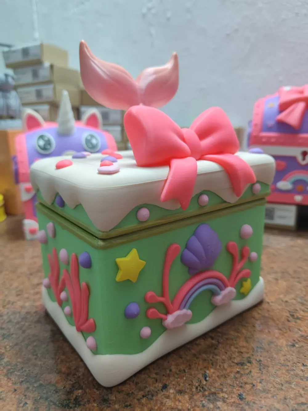 Mermaid Theme Gift Box (with secret compartment) - Free 3D Print Model ...