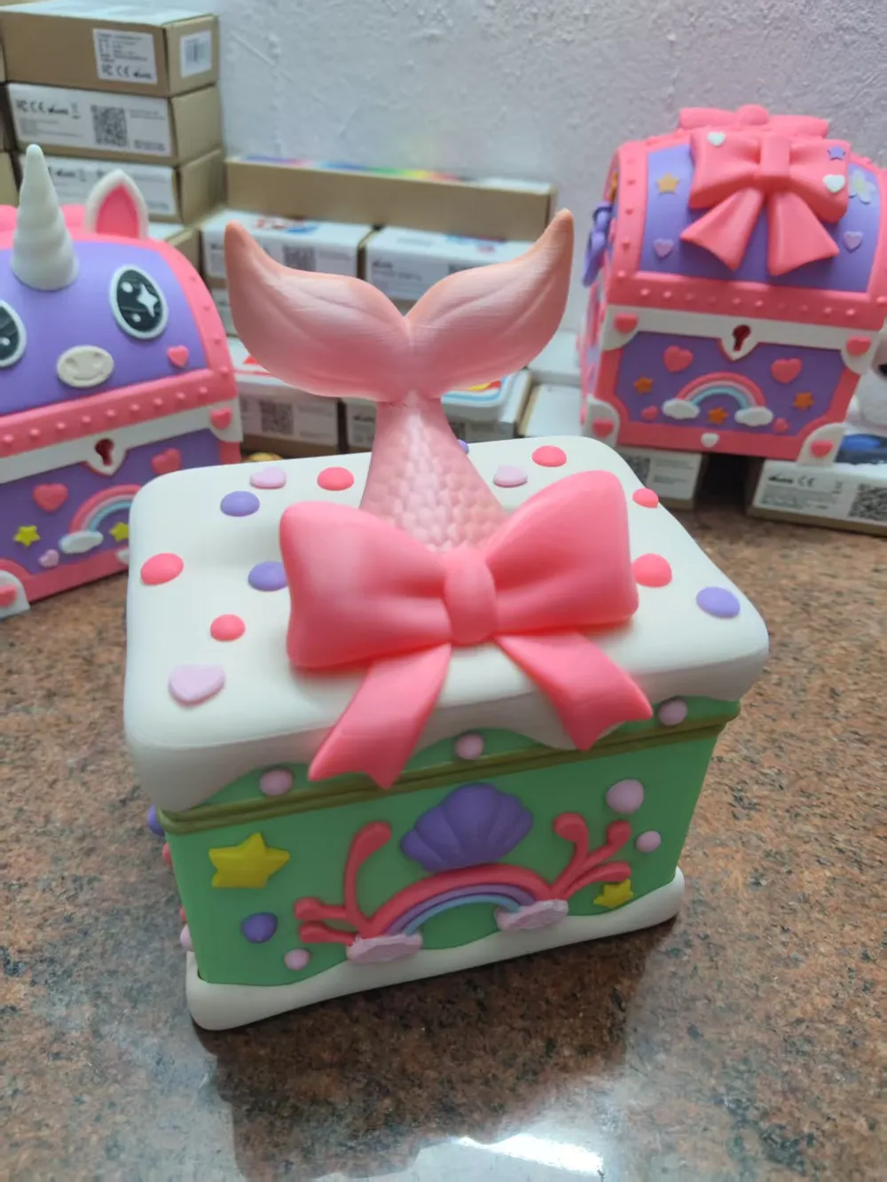 Mermaid Theme Gift Box (with secret compartment) - Free 3D Print Model ...