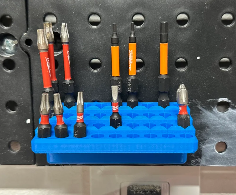 V2 - Peg Board 1/4" Hex Shank Bit Holder - 36 Bits by eb2292 - MakerWorld