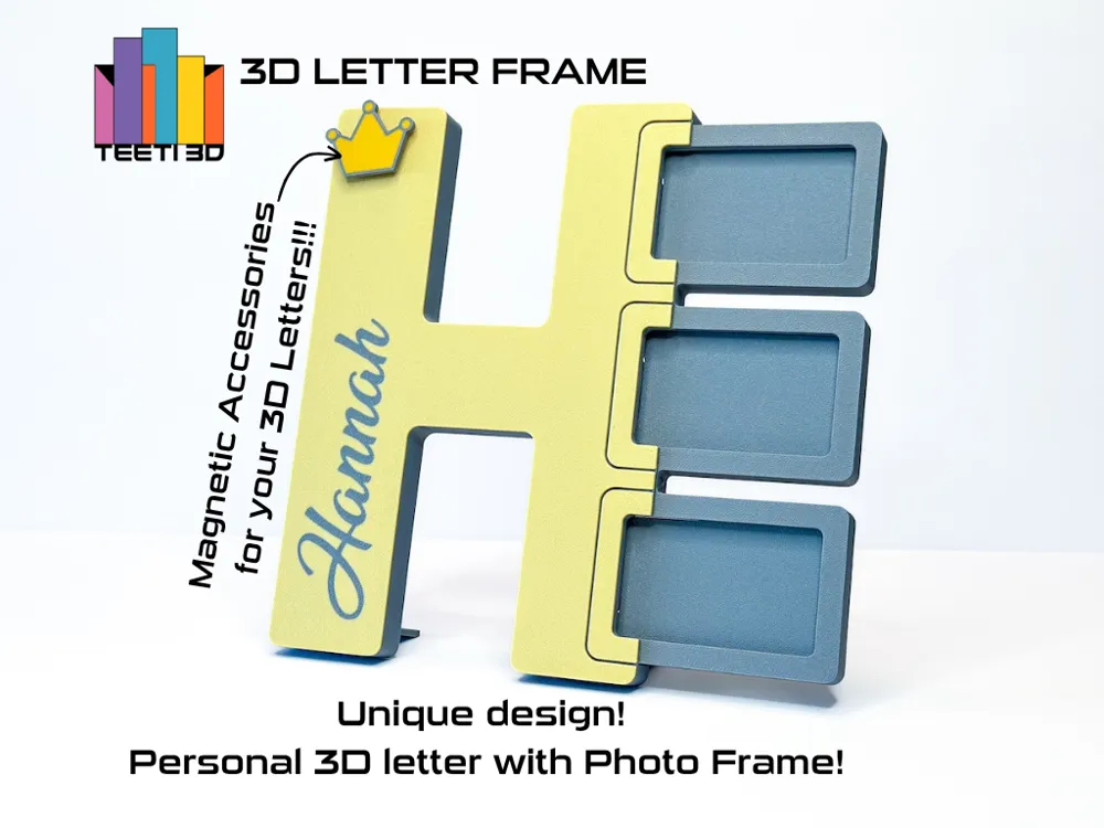 3D Letter Frame "H" - Free 3D Print Model - MakerWorld