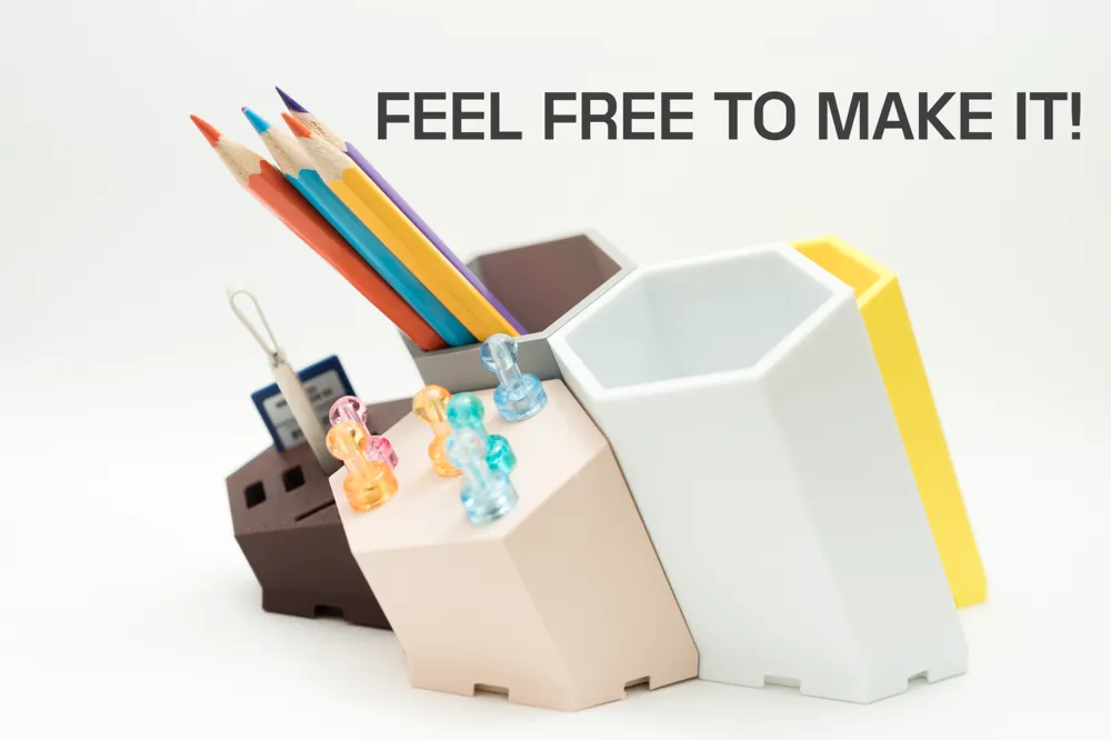 Honeycomb Modular pencil holder by Woong3D MakerWorld: Download Free 3D ...