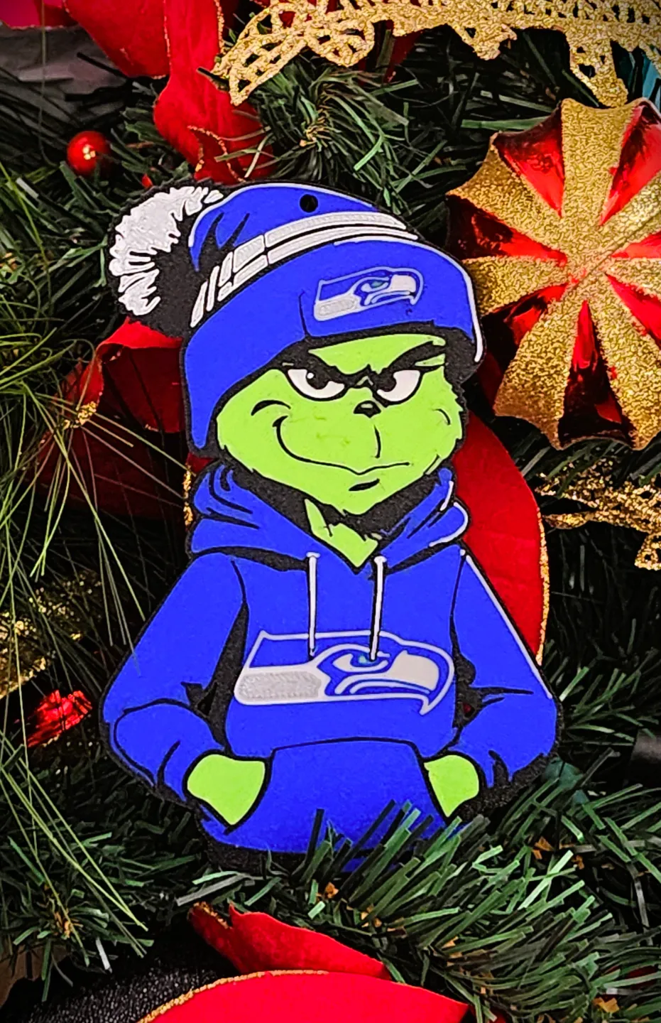Grinch Seahawks Ornament by Ray - MakerWorld