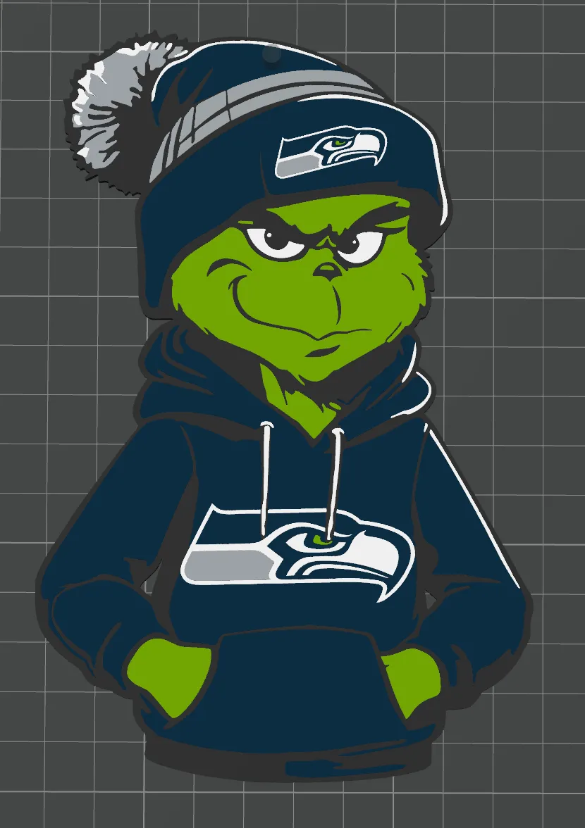 Grinch Seahawks Ornament by Ray - MakerWorld