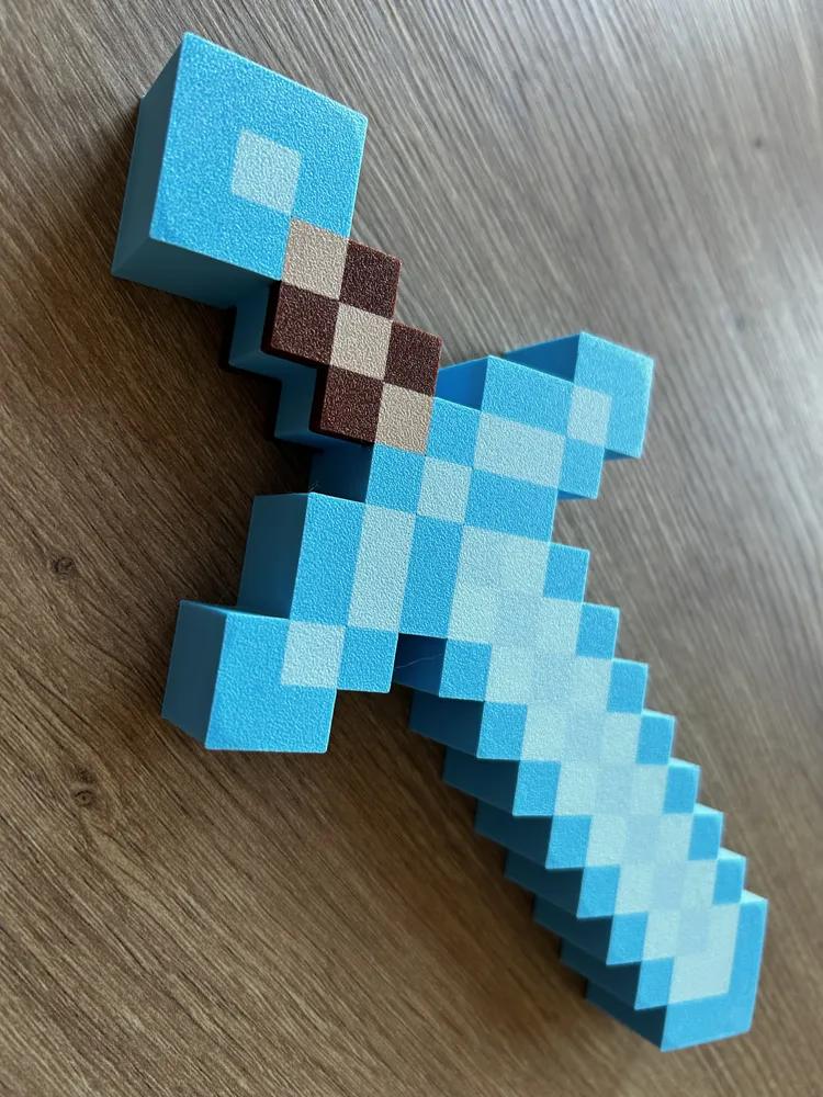 Minecraft Diamond Sword (5 colors for 4 color AMS) - Free 3D Print ...