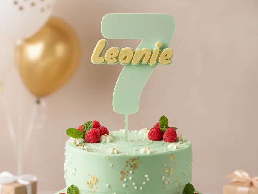 Customizable Cake Topper Childrens Birthday (1-9) by Quickers MakerWorld: Download Free 3D Models