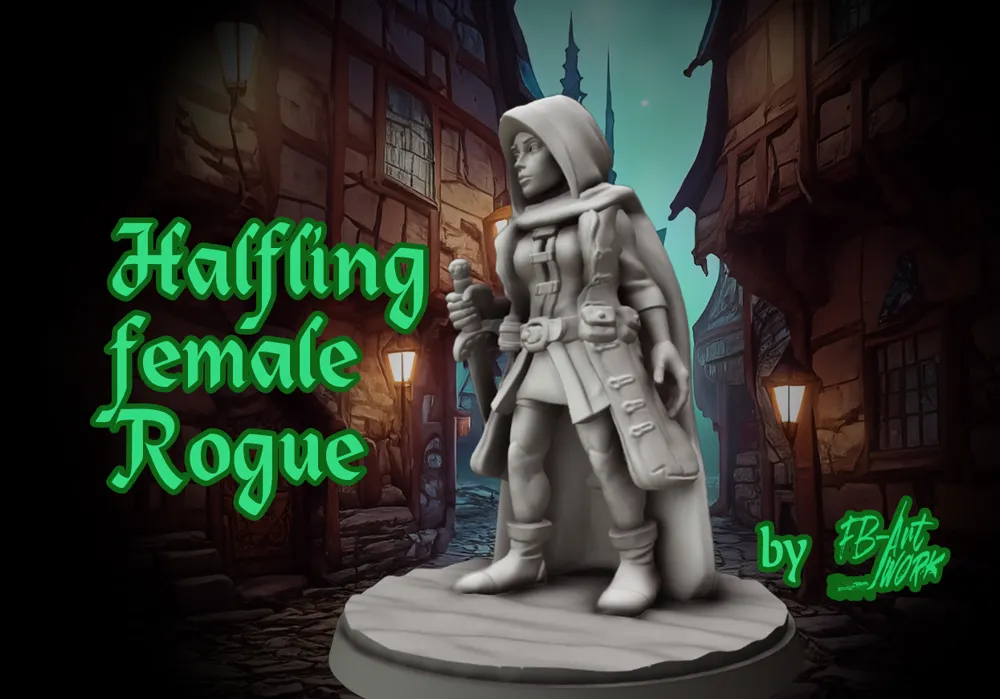 DnD Miniature Halfling Female Rogue by fb-artwork - MakerWorld