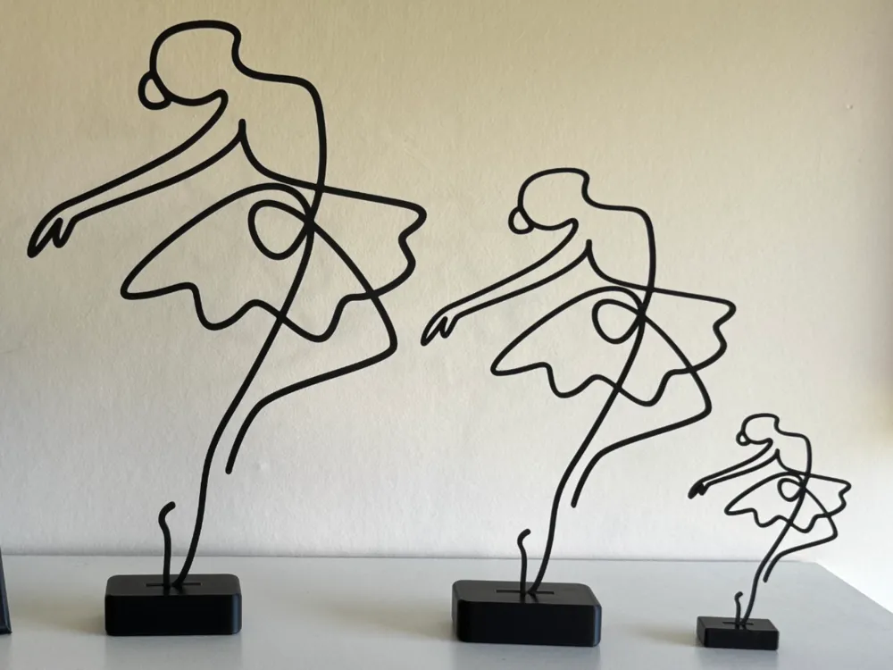 Minimal Ballet Line Art Sculpture - Free 3D Print Model - MakerWorld
