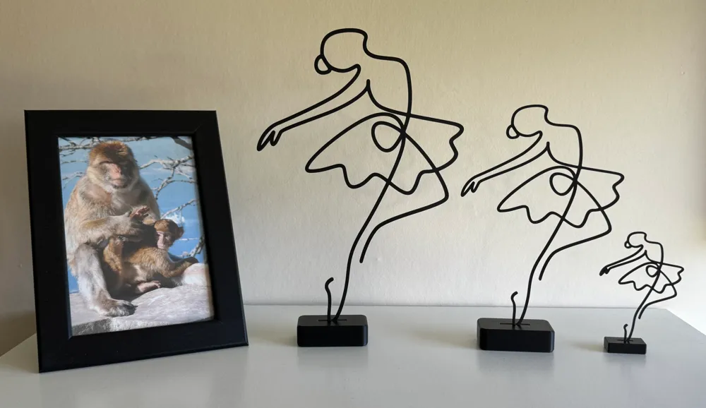 Minimal Ballet Line Art Sculpture - Free 3D Print Model - MakerWorld