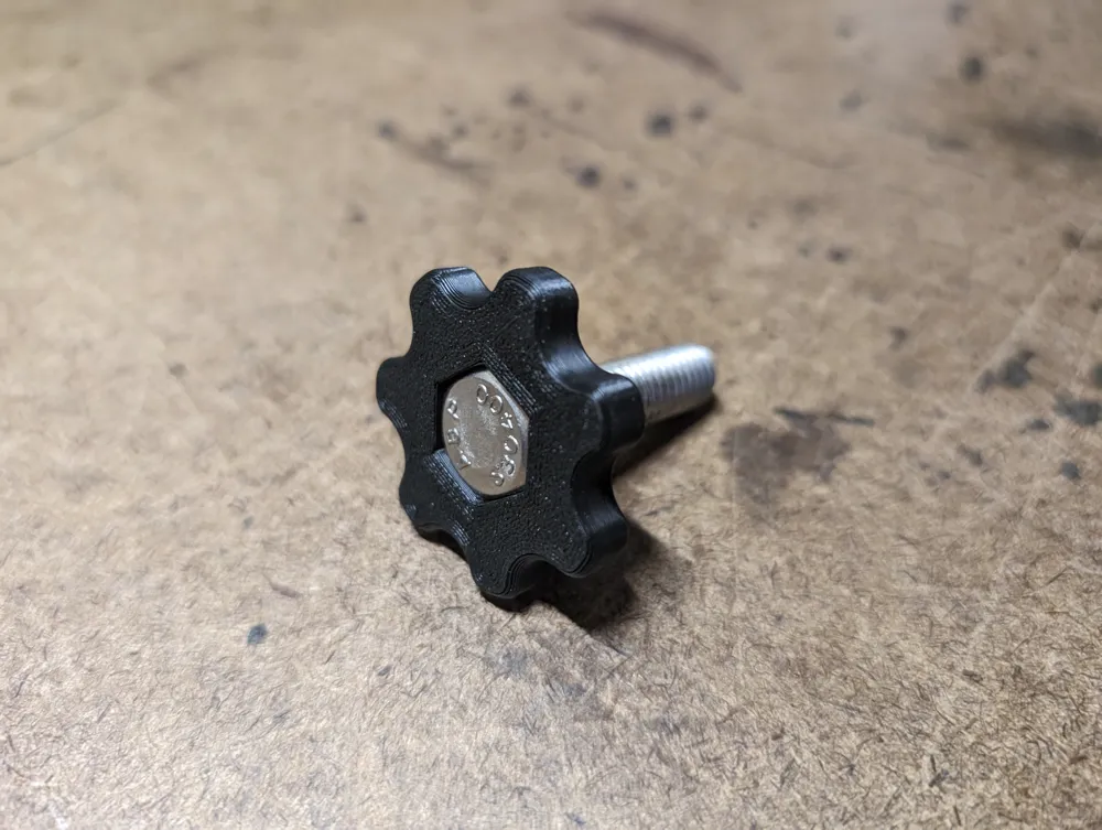 Knob handle for 3/8-16 hex bolt Remixed by TitleUnknown - MakerWorld