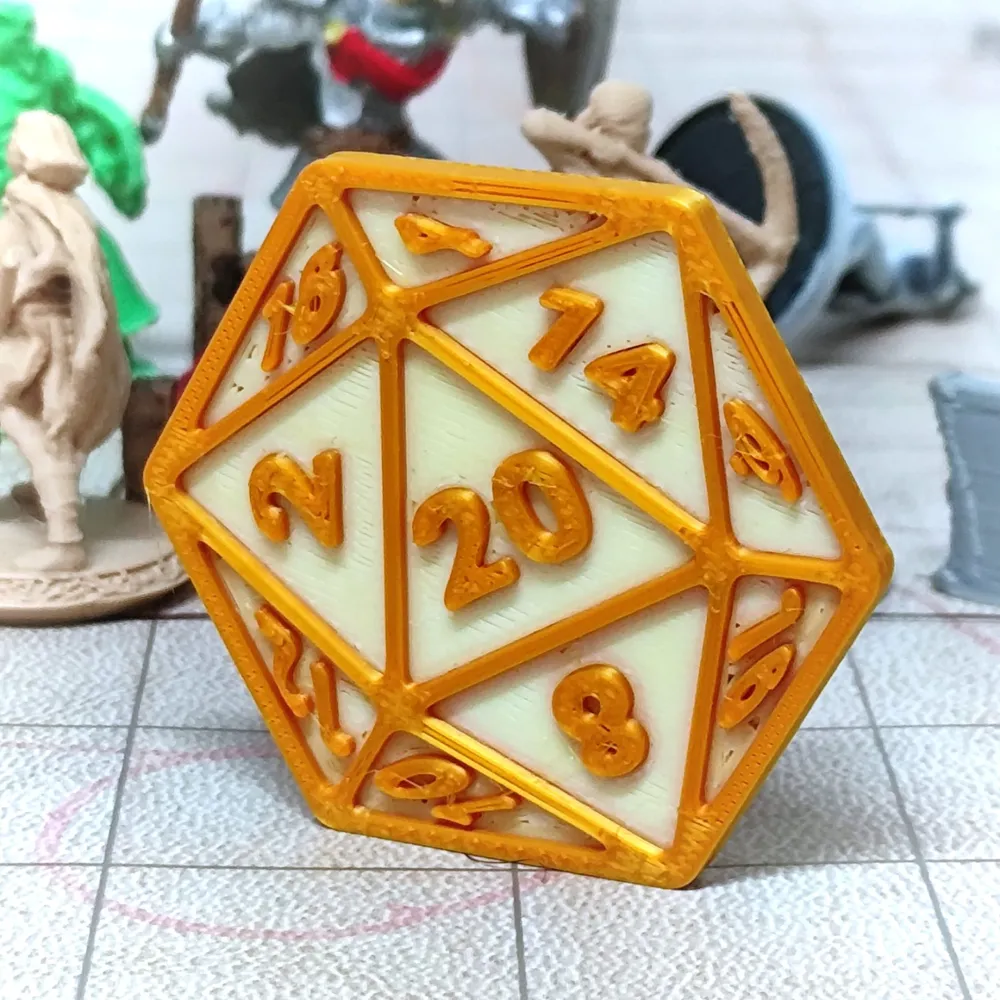 D20 dice Inspiration token coin by Calcetin - MakerWorld