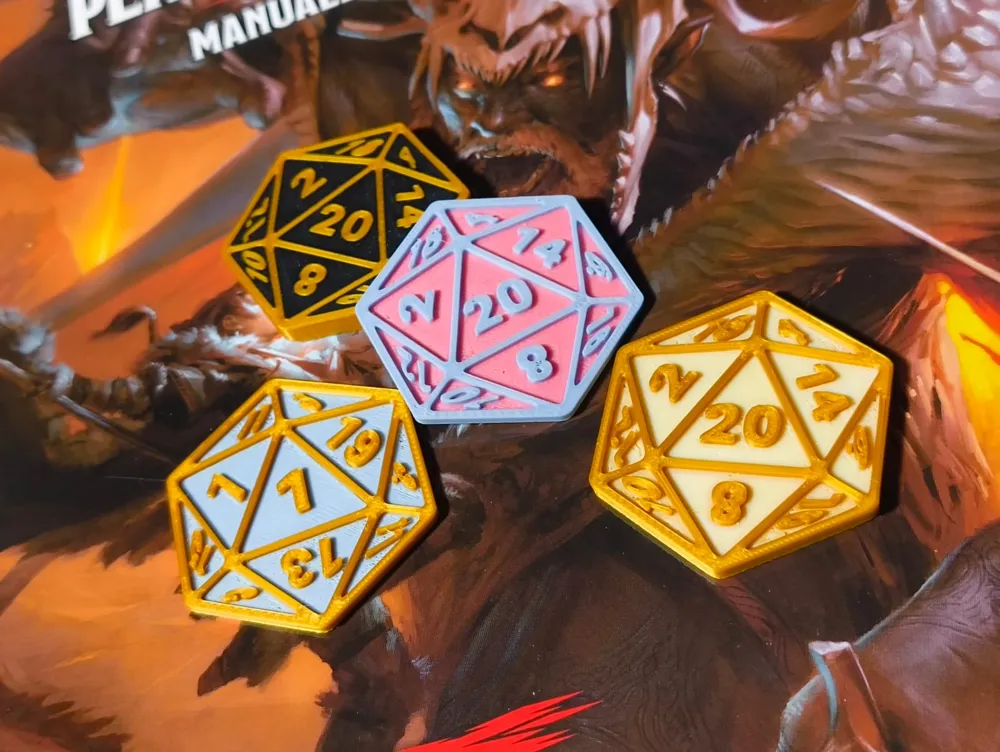 D20 dice Inspiration token coin by Calcetin MakerWorld: Download Free ...