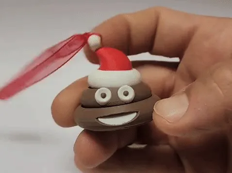 Poop Christmas Tree Ball - Funny Articulated Emoji - Free 3D Print ...
