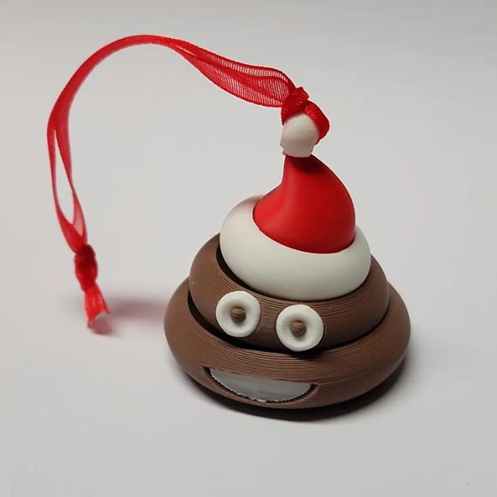 Poop Christmas Tree Ball - Funny Articulated Emoji - Free 3D Print ...