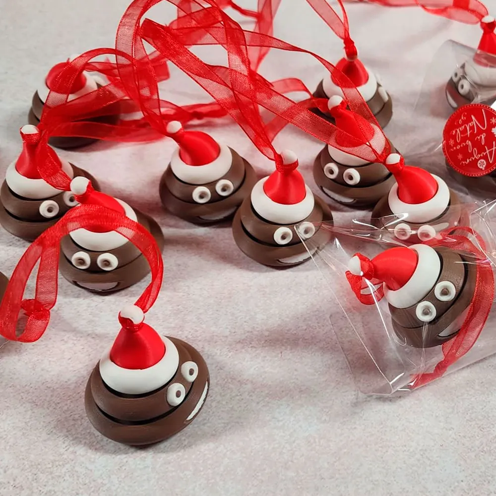 Poop Christmas Tree Ball - Funny Articulated Emoji - Free 3D Print ...