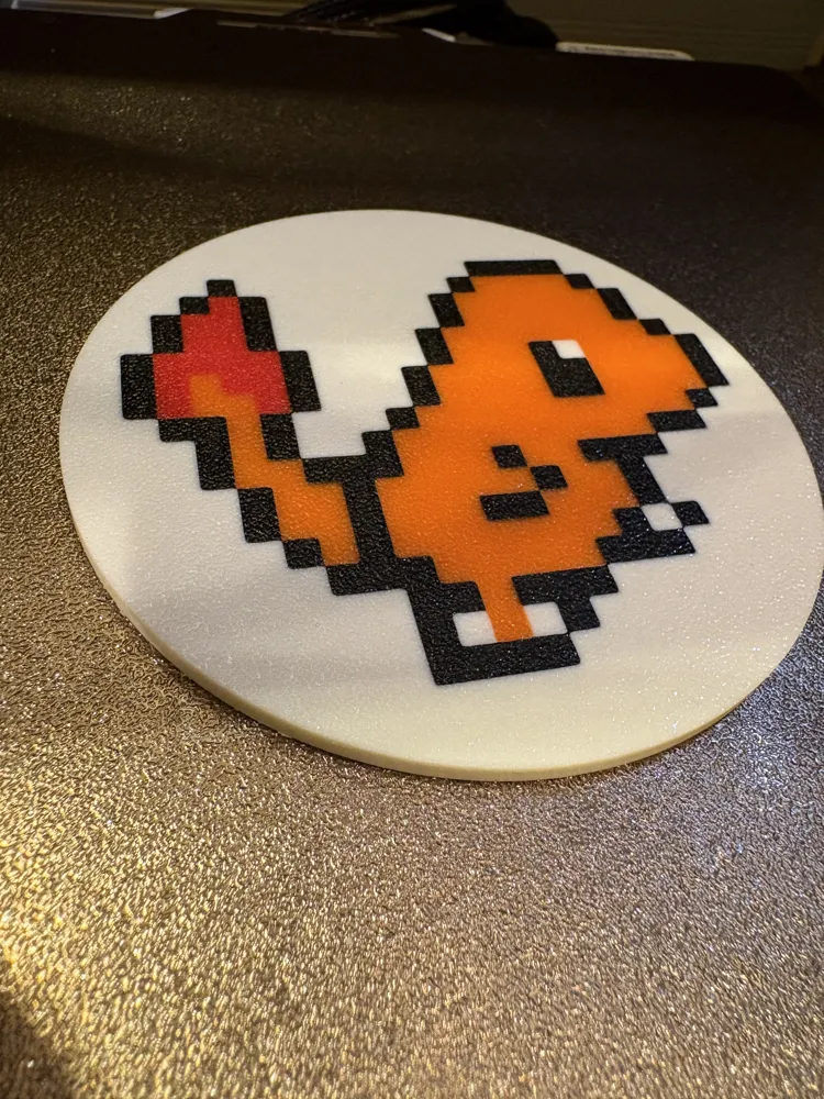 charmander pixel coaster - Free 3D Print Model - MakerWorld
