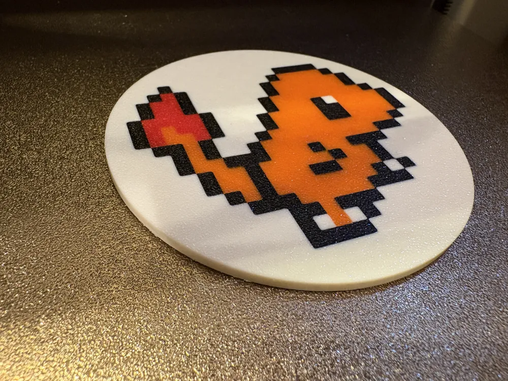 charmander pixel coaster - Free 3D Print Model - MakerWorld