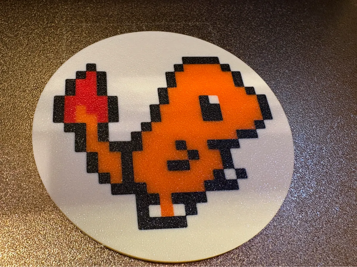 charmander pixel coaster - Free 3D Print Model - MakerWorld