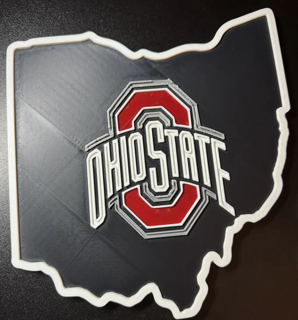Ohio State Buckeyes State Plaque - Free 3D Print Model - MakerWorld