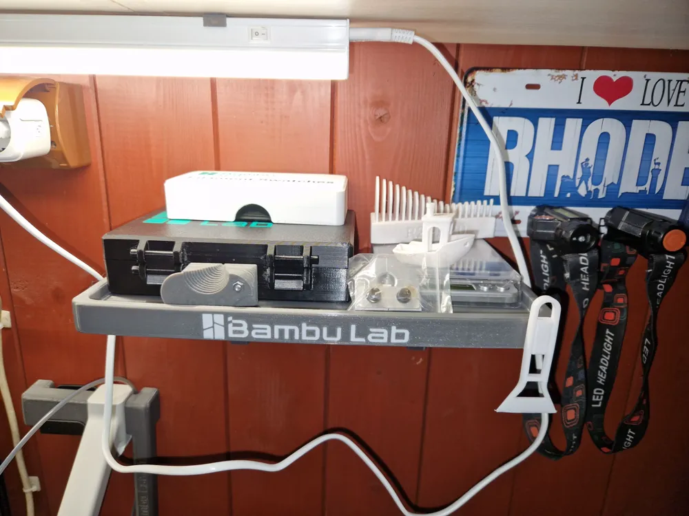 A simple shelf for printer accessories with the BAMBU LAB logo Remixed ...
