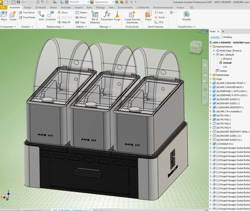 AMS HT Stackable gridfinity Storage unit - Free 3D Print Model - MakerWorld